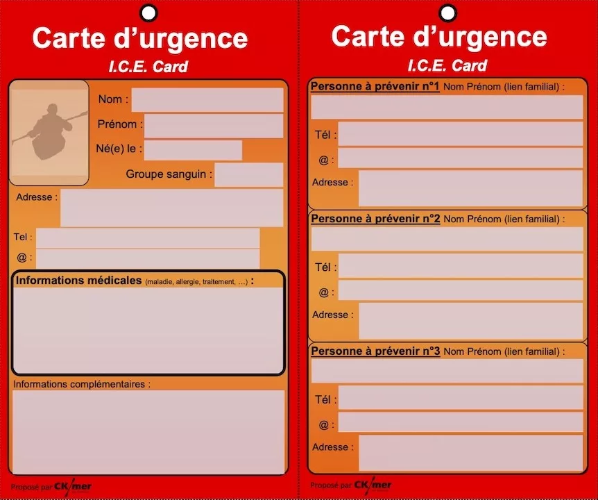 Carte d’urgence - à télécharger | CKmer